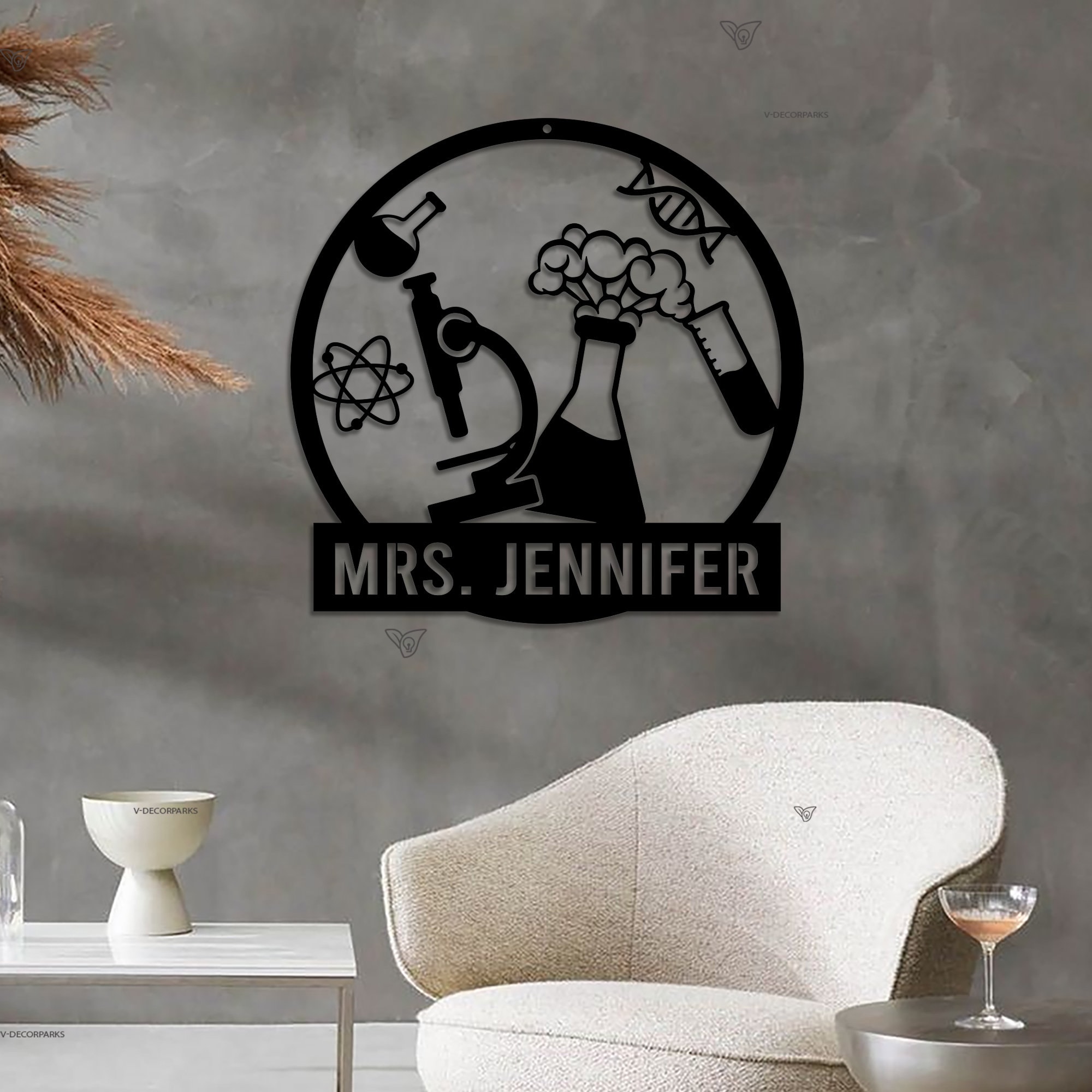 Custom Chemistry Teacher Metal Sign Led Light, Science Teacher Sign ...