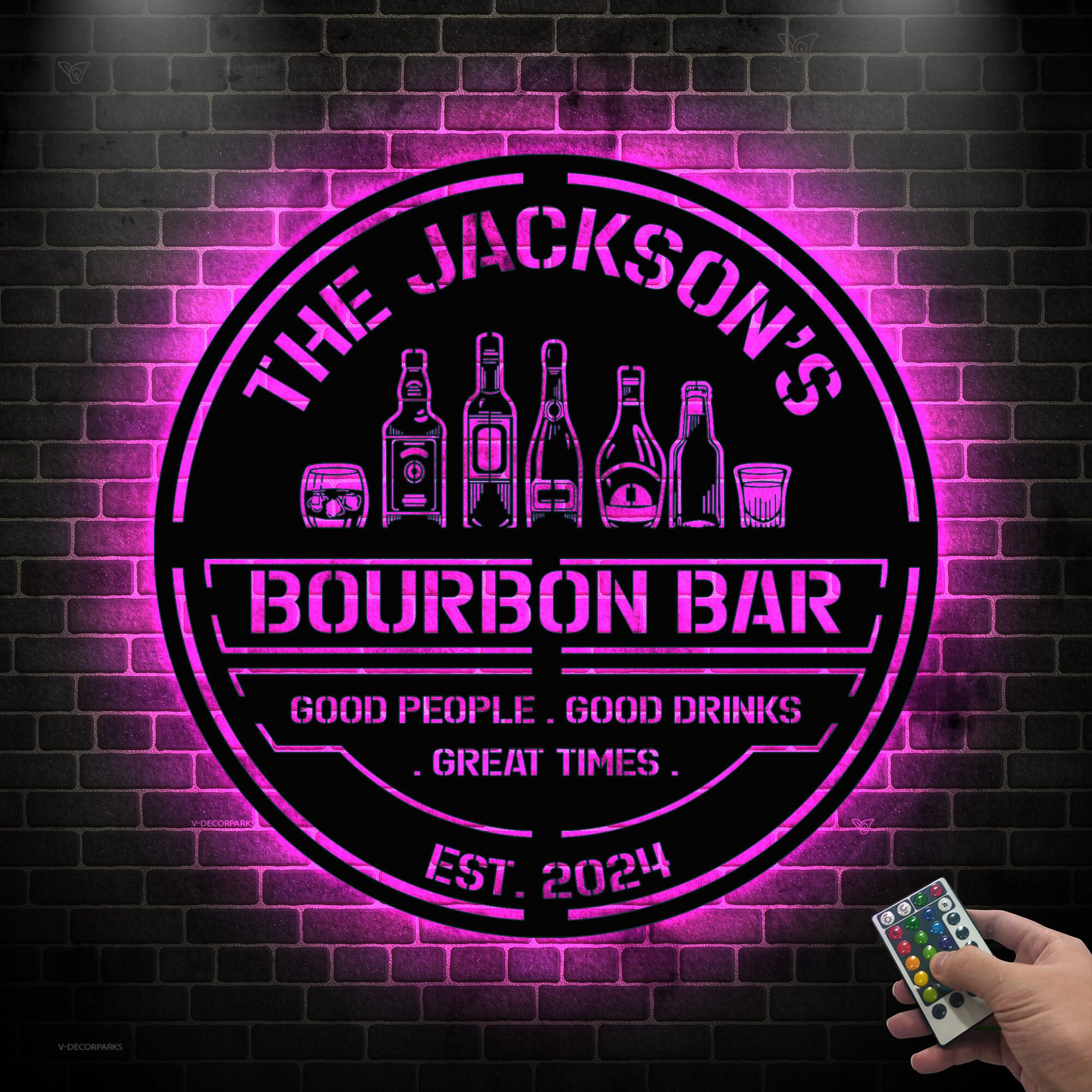 Metal Bourbon Bar Sign Personalized Bourbon Bar Metal Sign Whiskey ...