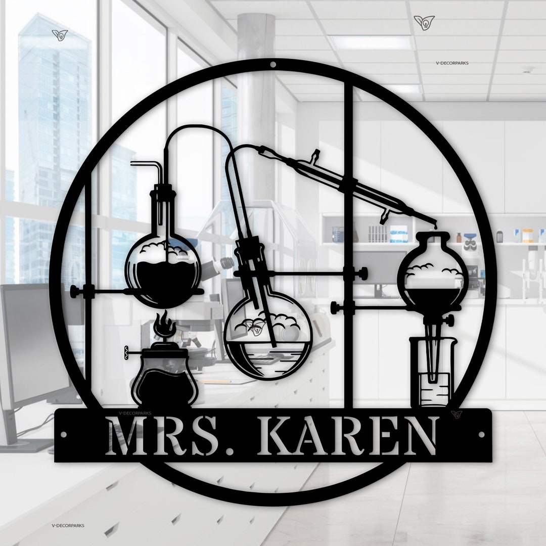 Custom Chemistry Teacher Name Sign Chemistry Teacher Metal Wall Art ...
