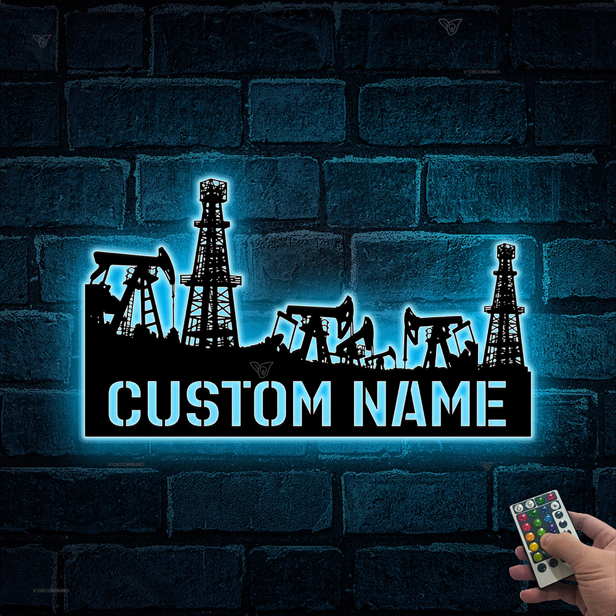 Oil Field Metal Sign LED Lights, Oil Rig Sign, Custom Oilfield Metal ...
