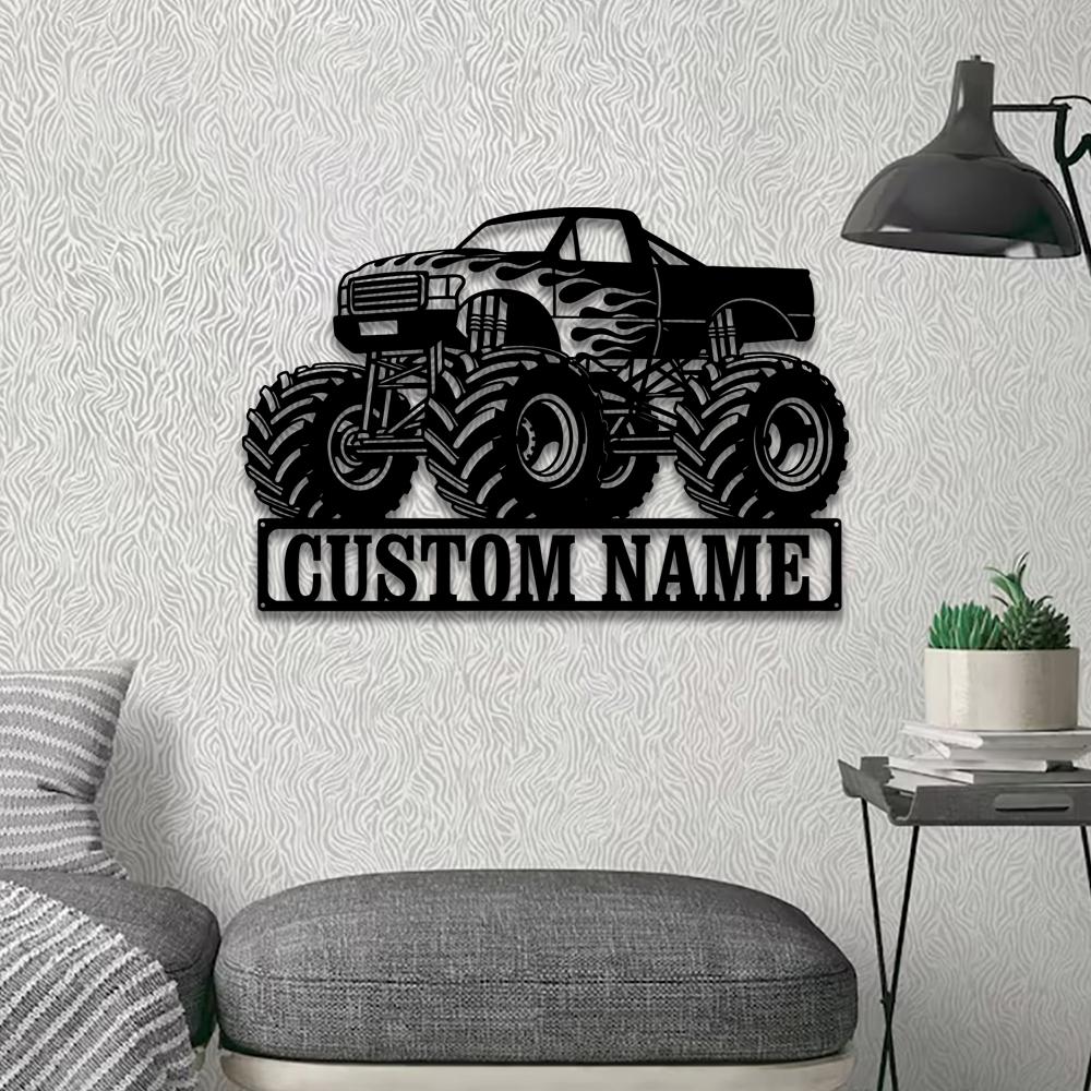 Custom Monster Truck Sign, Personalized Monster Truck Metal, Off-road ...