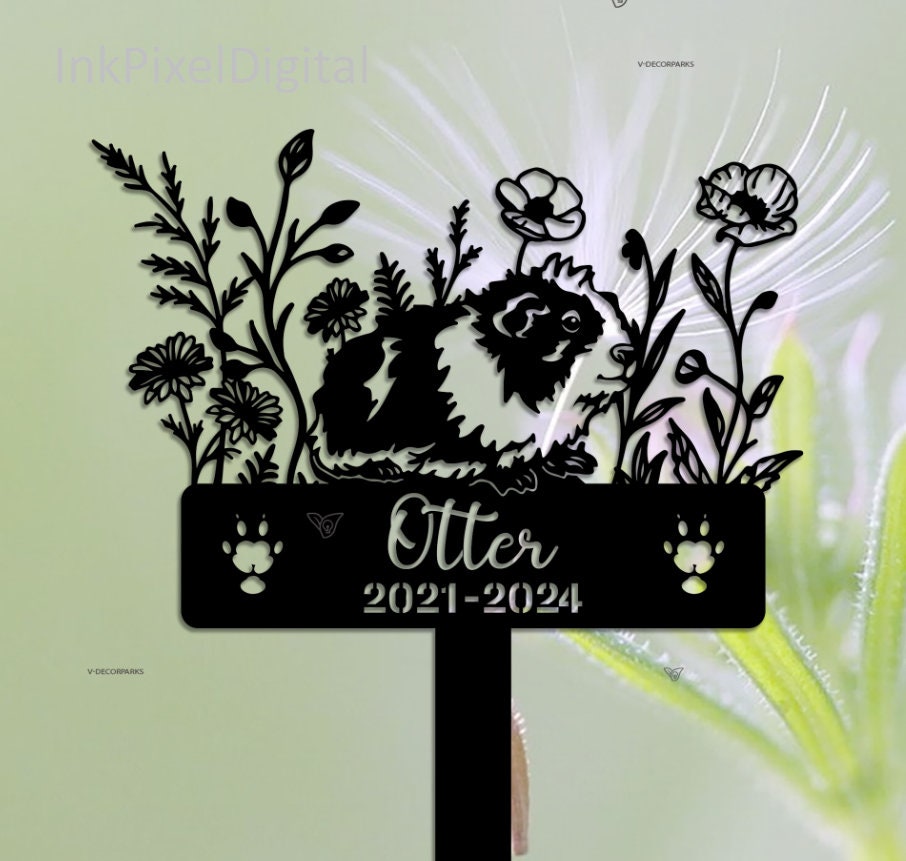 Custom Guinea Pig Garden Stake, Grave Marker, Guinea Pig Memorial Stake ...