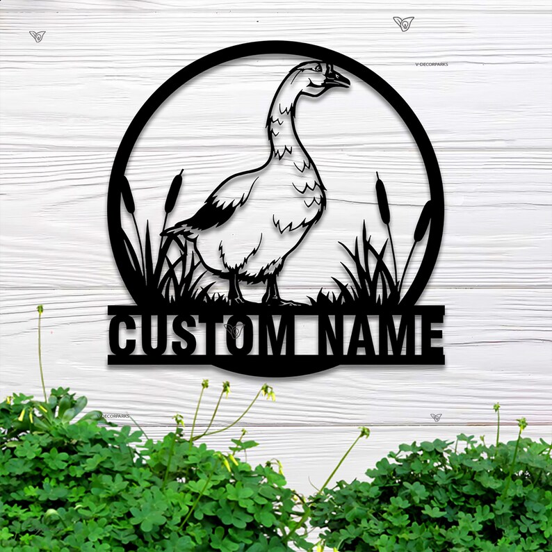 Custom Goose Farmhouse Metal Wall Art LED Light Farm Sign Personalized ...