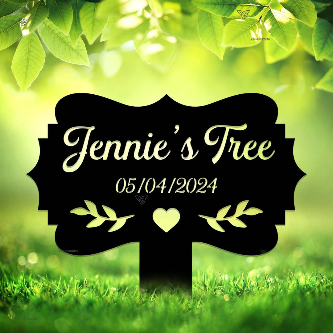 Tree Memorial Stake Custom Memorial Tree Sign With Stake,tree Garden ...