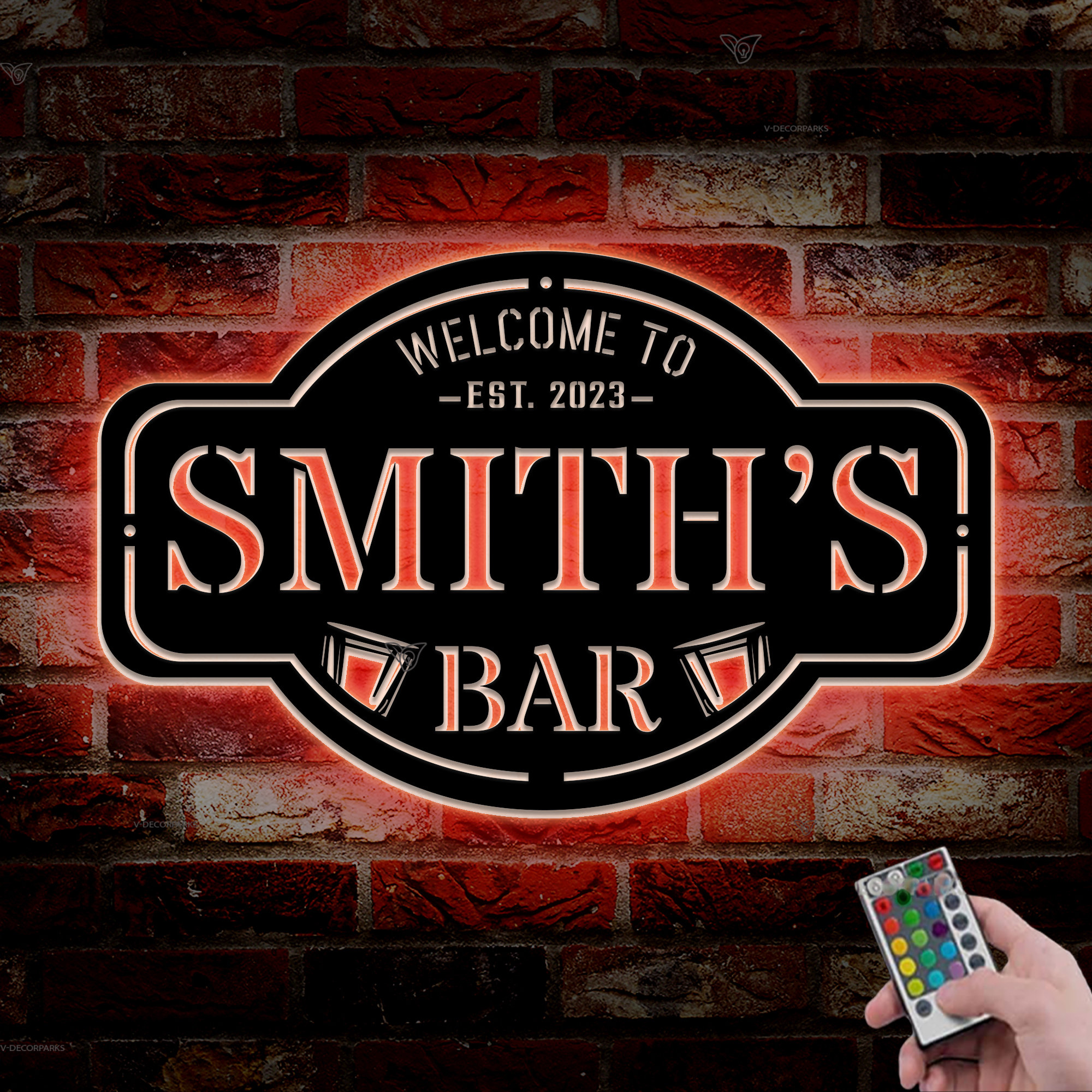 Custom LED Bar Sign, Personalized Pub Decor, 16-gauge Steel - Etsy