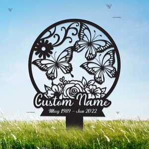 Custom Butterfly Memorial Stake, Grave Marker Custom Butterflies and ...