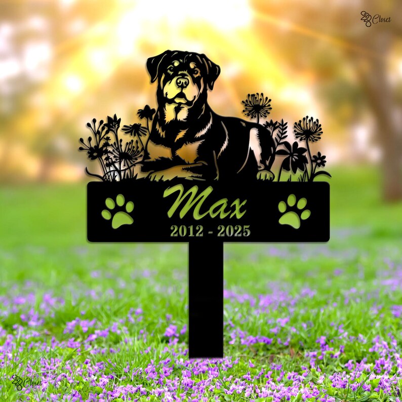 Custom Rottweiler Memorial Garden Sign, Dog Remembrance Gift - Etsy