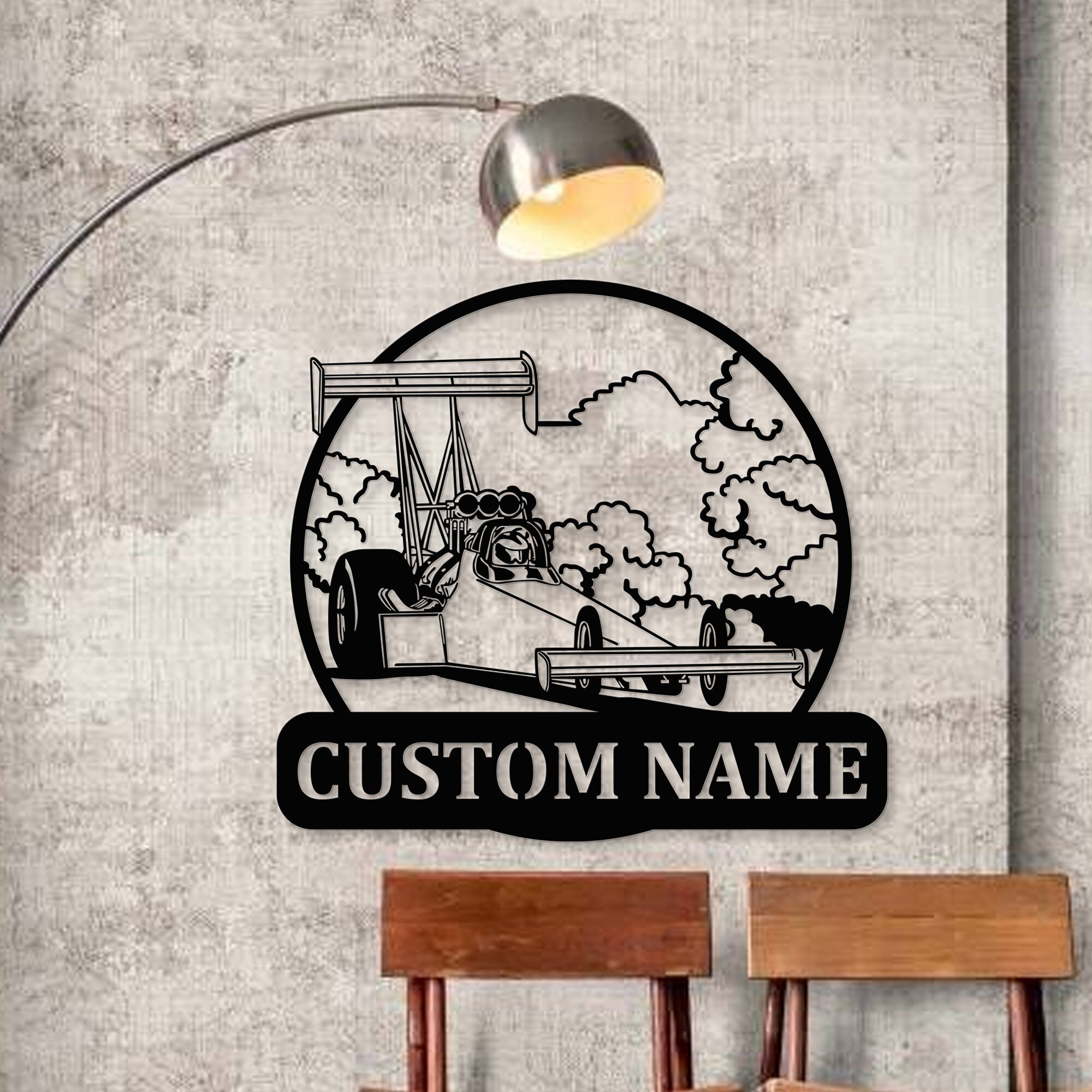 Personalized Top Fuel Dragster Metal Wall Art Led,custom Dragster Name ...