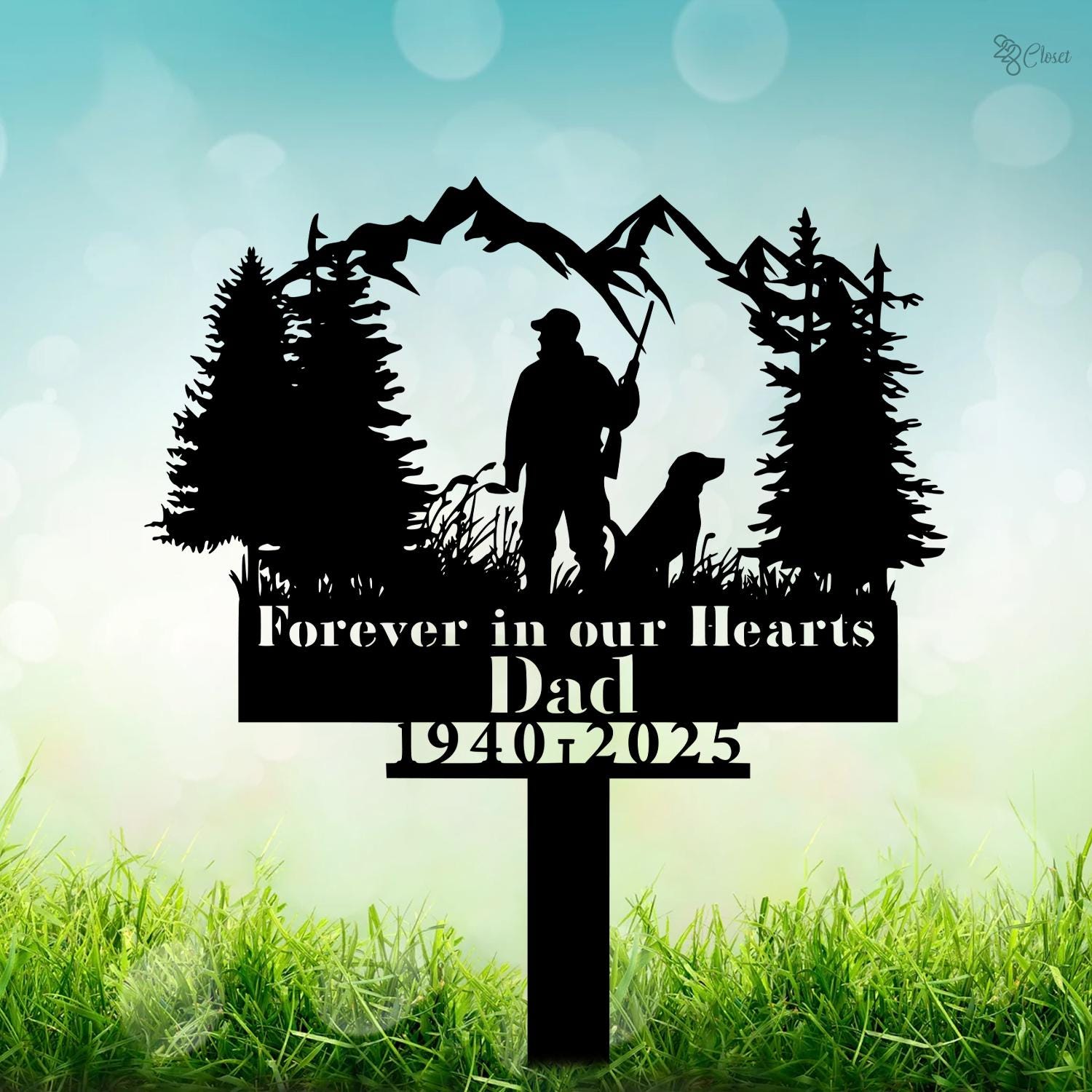 Personalized in Loving Memory Yard Stake, Custom Hunting Memorial Sign ...