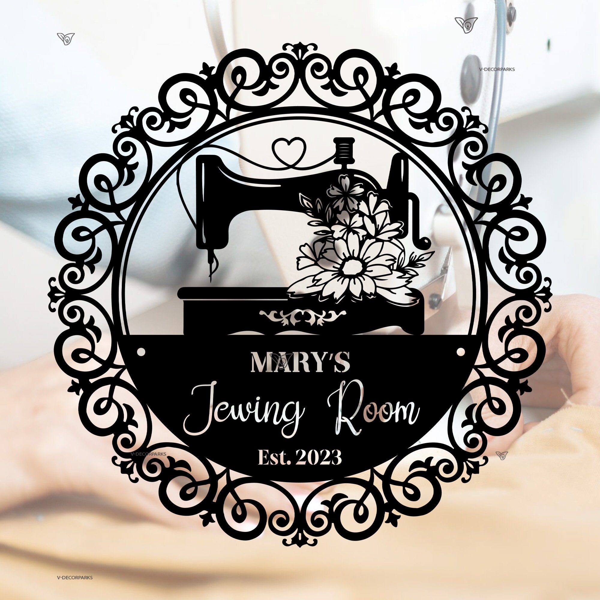 Custom Sewing Room Sign, Personalized Sewing Lover Gift, Metal Sewing ...