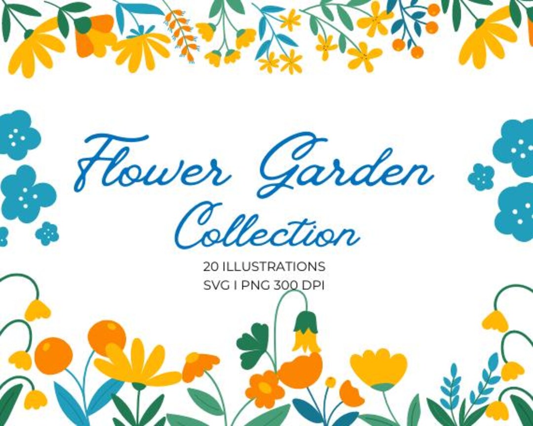 Flowers Clipart Botanical Flower Clip Art Vector Flower Illustration ...