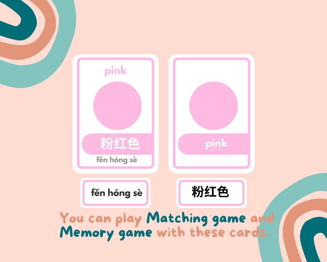 16 Colors Bilingual Flash Cards English-traditional Chinese Zhuyin and ...