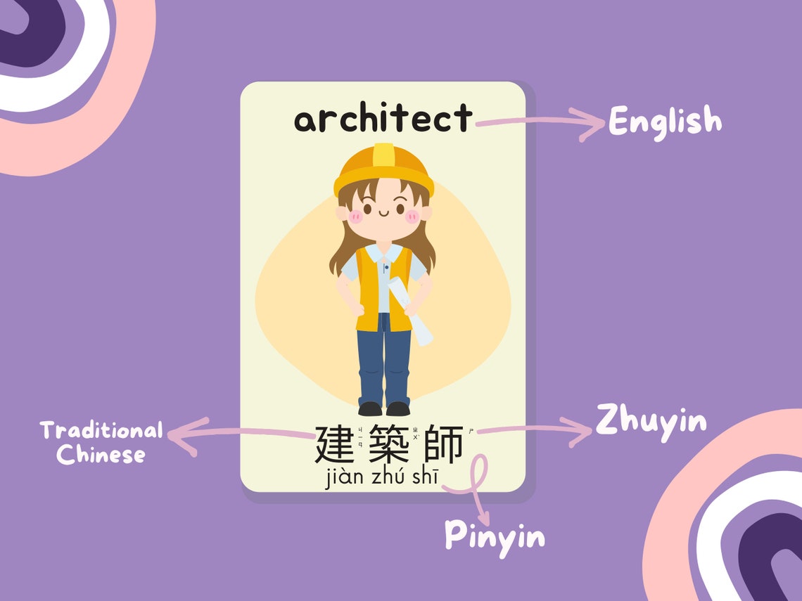 26 Occupations Traditional Chinese English Flash Cards I Flash Cards ...