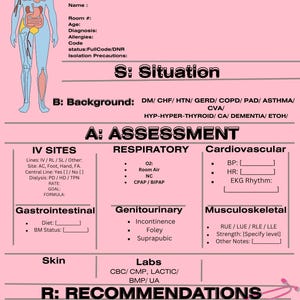 SBAR Report Template - Etsy