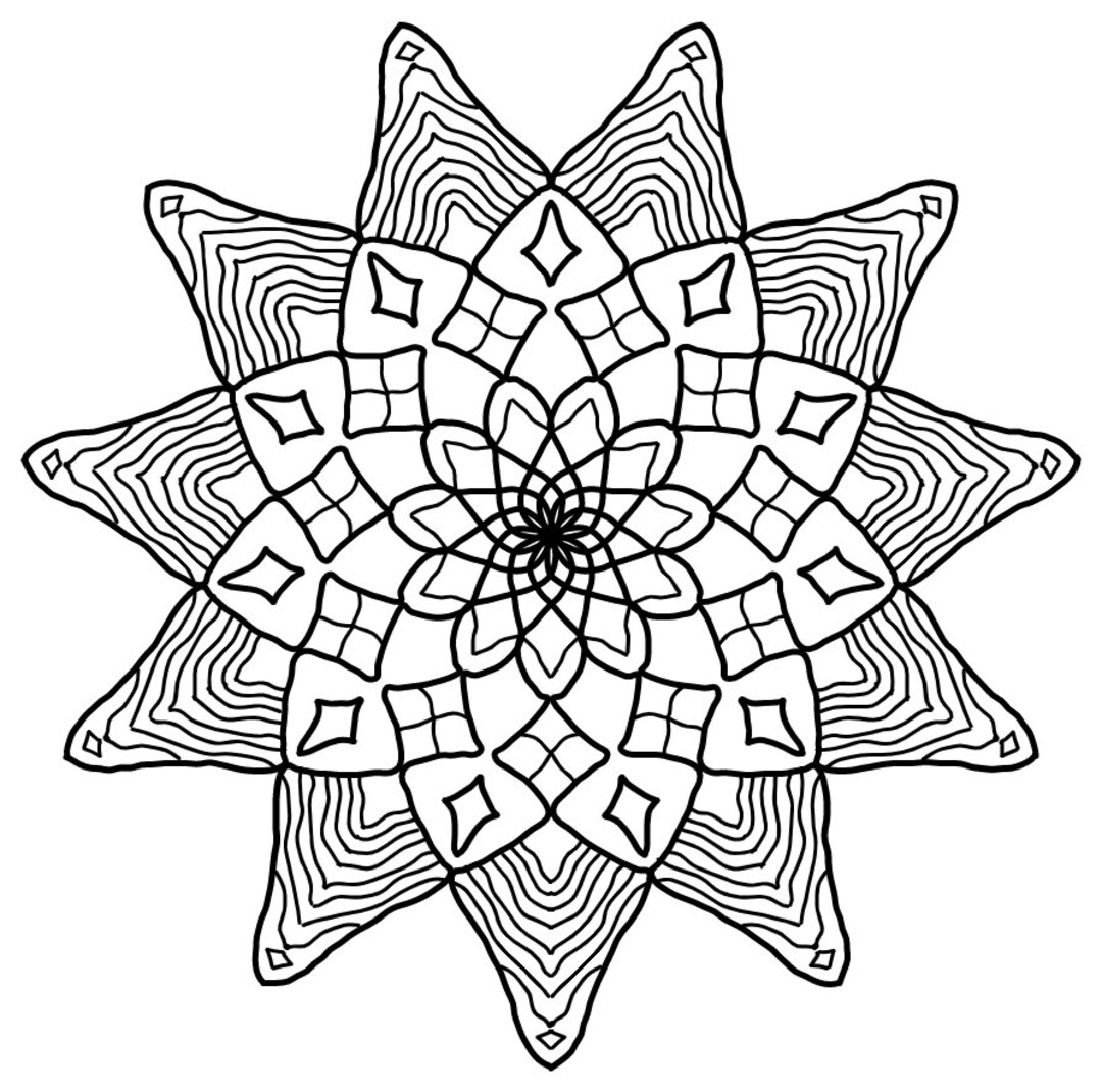 Hand Drawn DIGITAL Printable Mandala Coloring Book 2 - Etsy