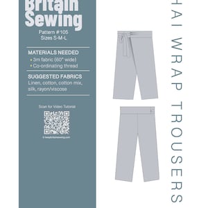Thai Wrap Trousers Sewing Pattern - Etsy