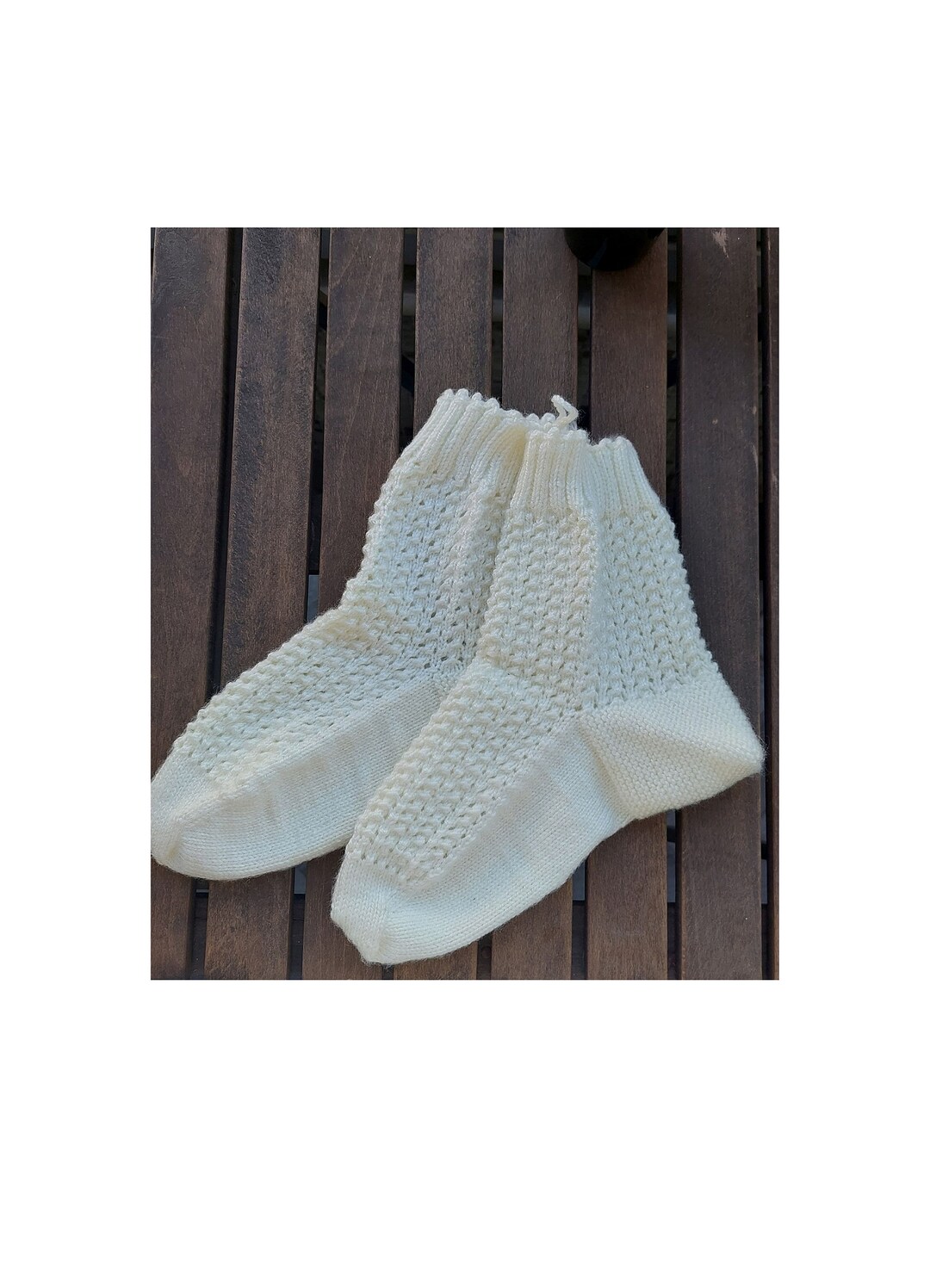 Handmade Cream Knitted Balkan Wedding Socks, Unisex Slipper Socks - Etsy