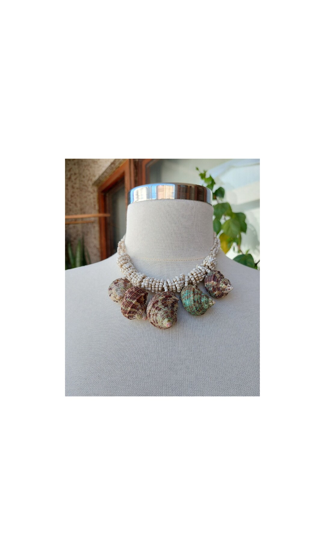 Ecru Color Huge Natural Seashell Statement Necklace for Spring - Etsy