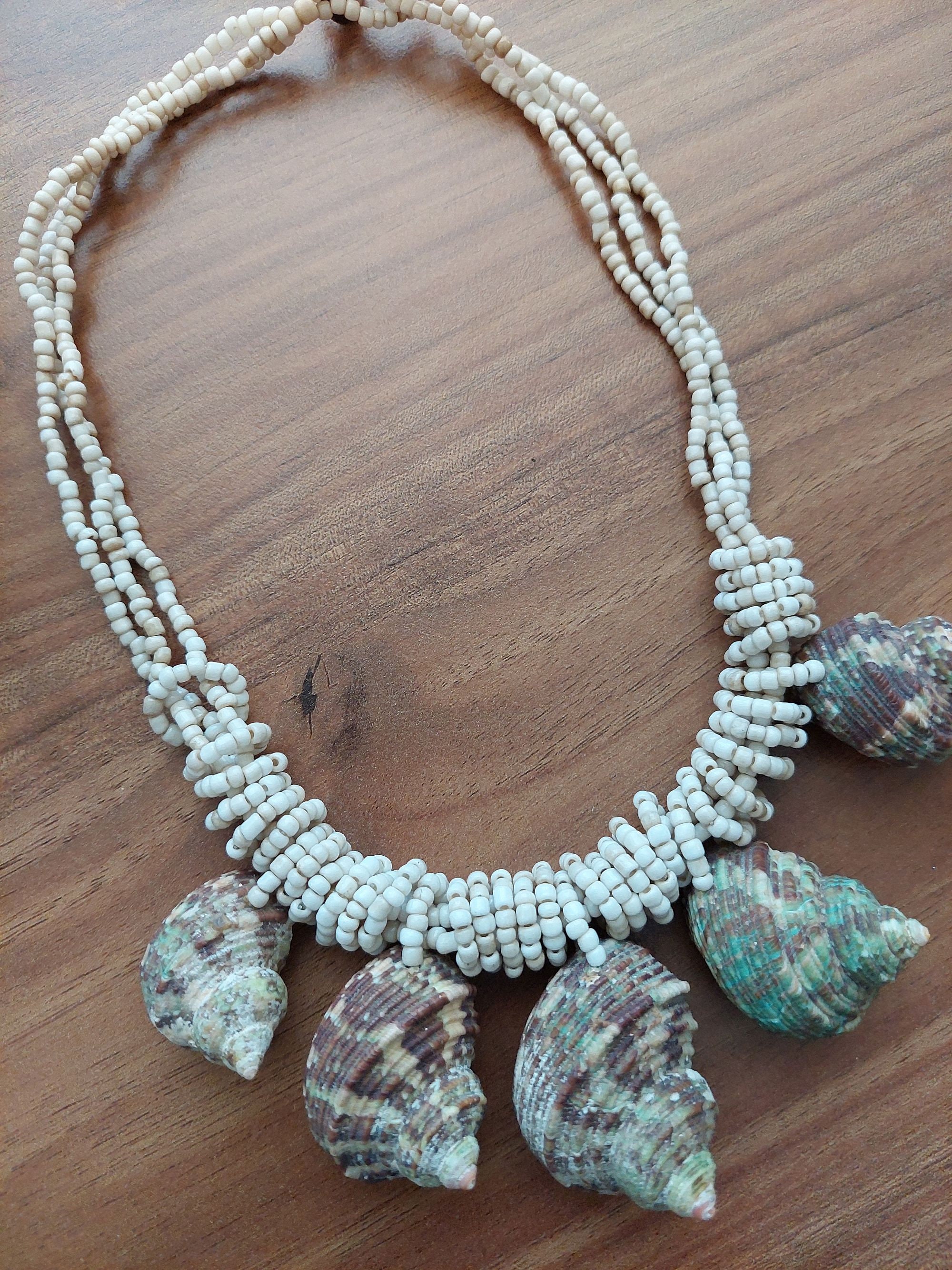 Ecru Color Huge Natural Seashell Statement Necklace for Spring - Etsy