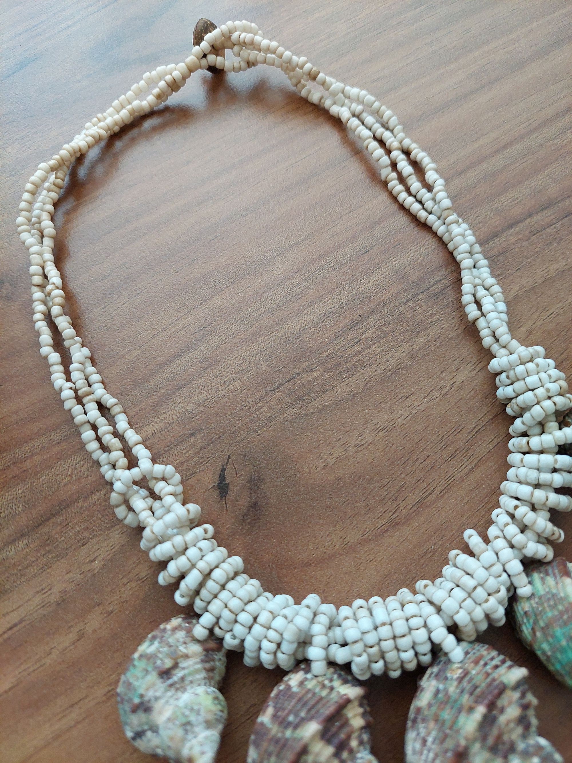 Ecru Color Huge Natural Seashell Statement Necklace for Spring - Etsy