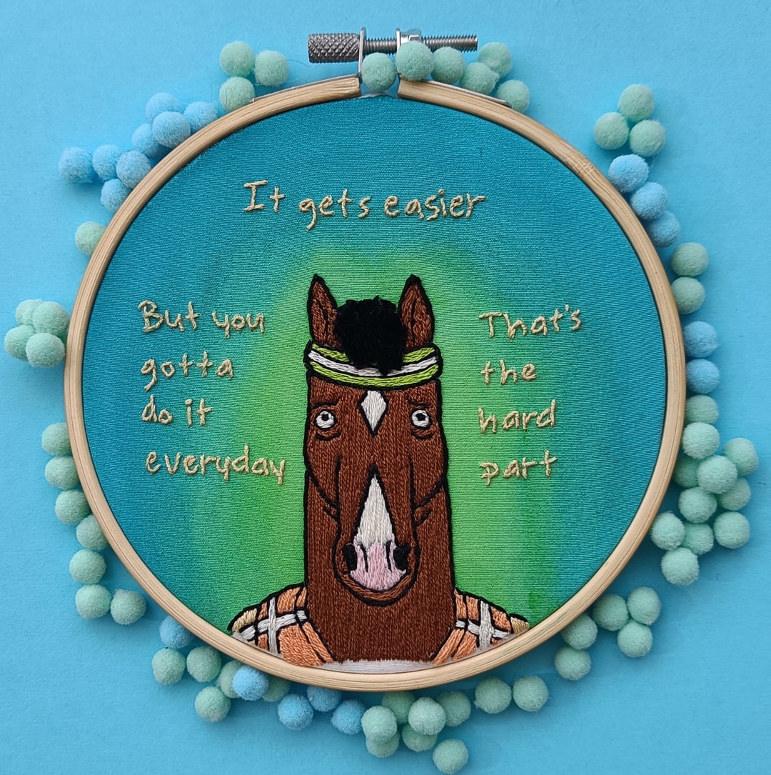 Bojack Horseman Embroidery, Handmade Embroidery, Wall Decor - Etsy