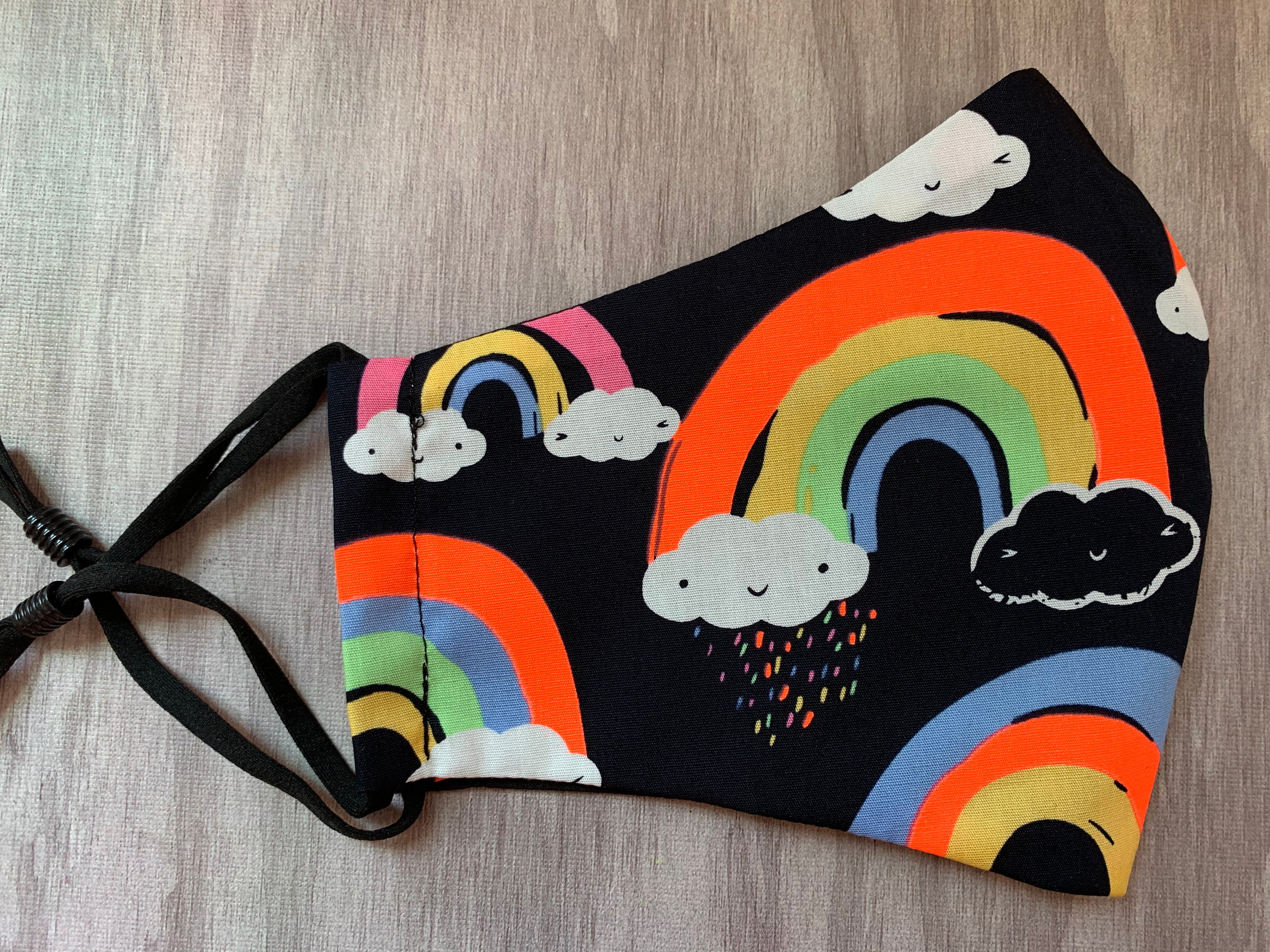 Cotton Face Mask Neon Rainbow Cloud Face Mask Washable | Etsy