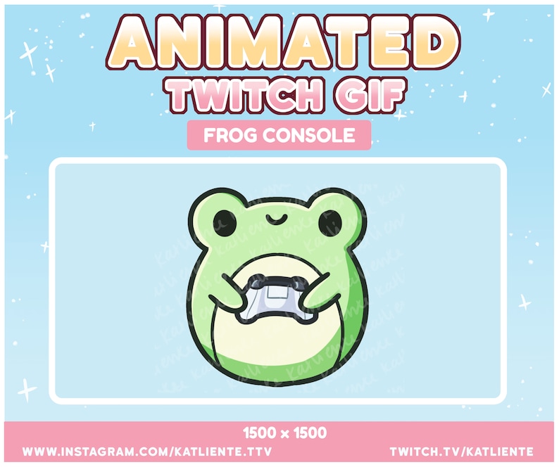 Kawaii Animated Frog Controller Xbox GIF Twitch Discord Pngtuber ...