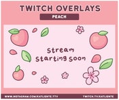Kawaii Peach Animated Twitch Overlays and Scenes Stream - Etsy Canada