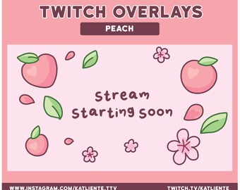 Animated Peach Lofi Fruit Twitch Overlays and Scenes Pastel Stream ...