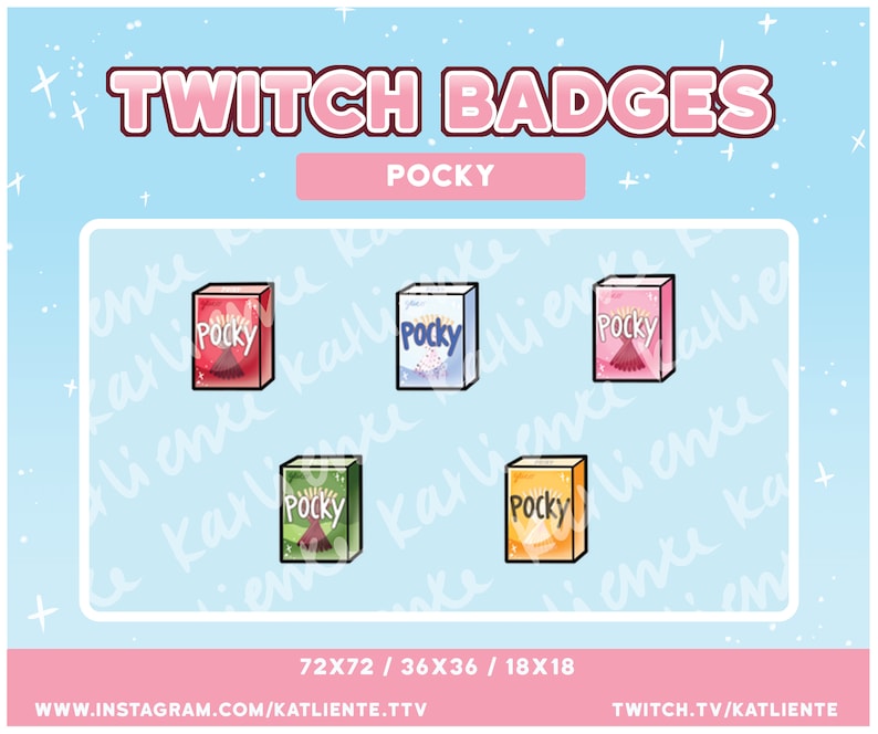 Kawaii Pocky Snack Sub/bit Badges Twitch - Etsy
