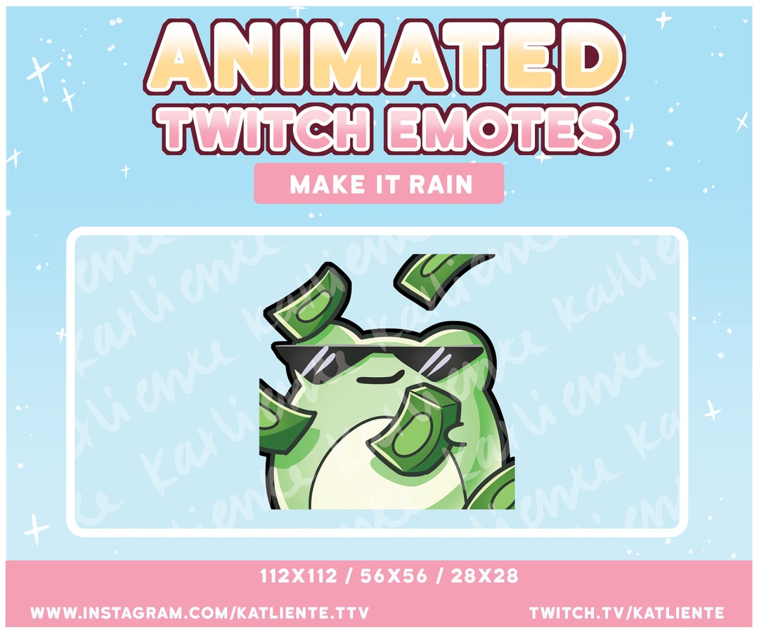 Animated Kawaii Make It Rain Frog Emote - Twitch, Discord, Youtube - Etsy