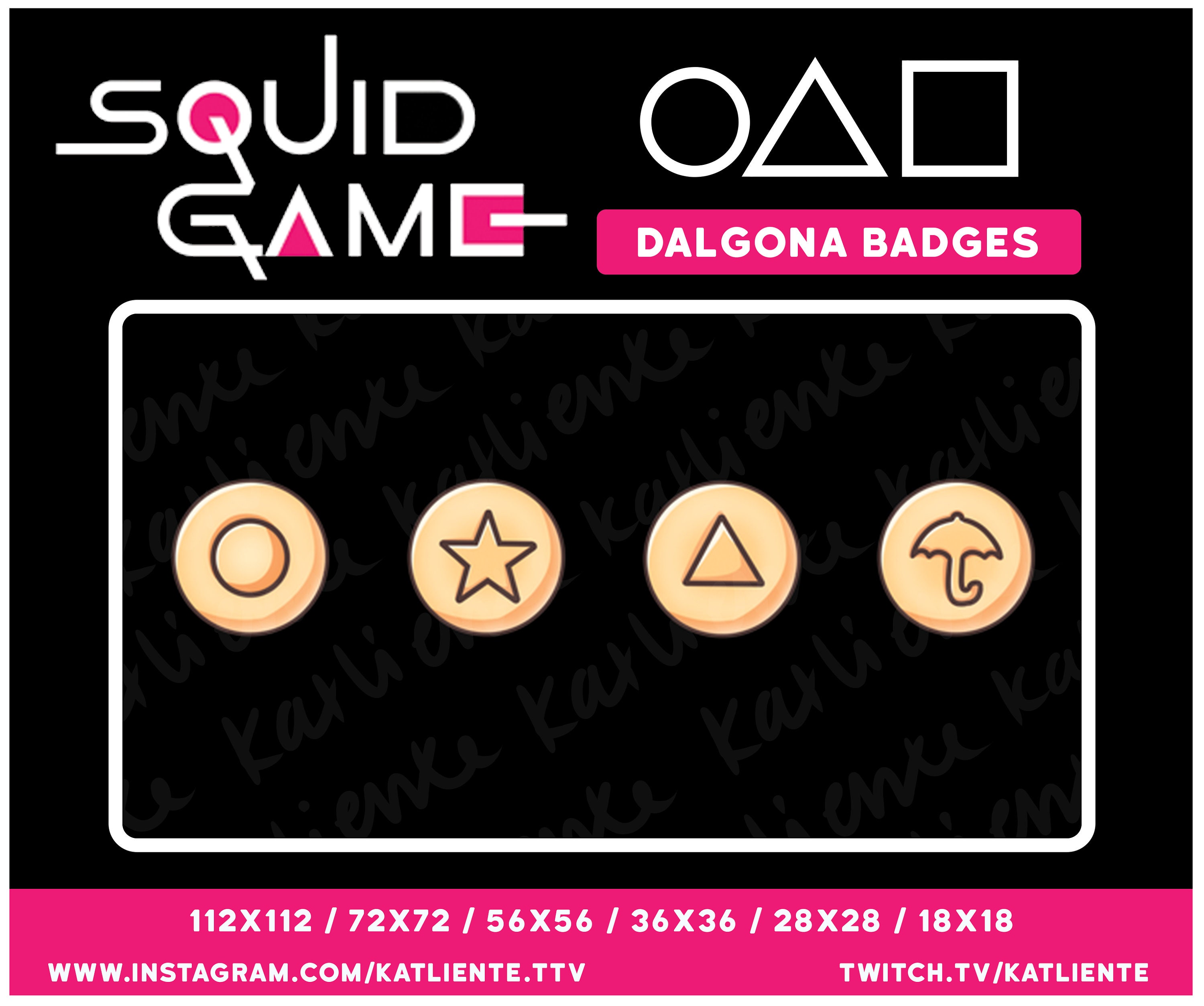 Squid Game Dalgona Candy Star Umbrella Circle Triangle - Etsy