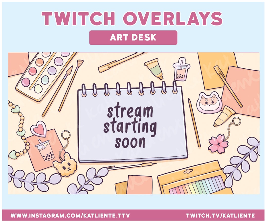 Animated Lofi Art Desk Twitch Overlays: Stream Scenes (digital Download ...