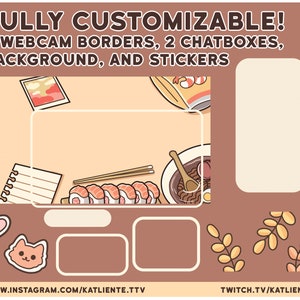 Animated Lofi Desk Food Ramen Sushi Switch Twitch Overlays and Scenes ...