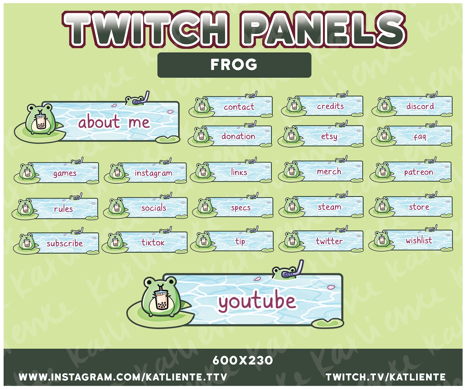 Kawaii Frog Panels for Twitch - Etsy