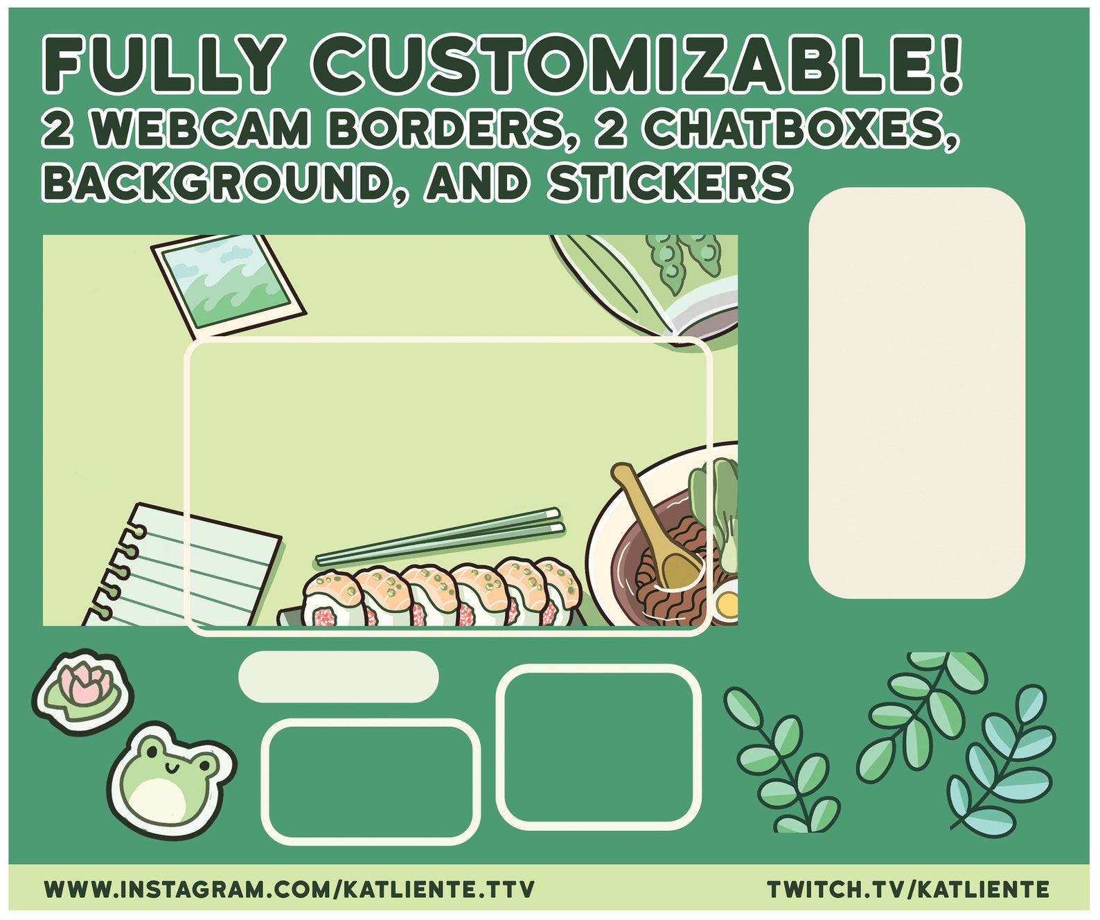 Animated Lofi Frog Desk Food Ramen Sushi Switch Twitch - Etsy