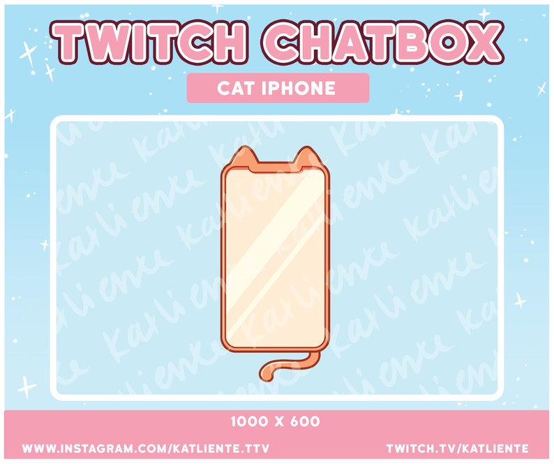 Kawaii Tabby Cat Animal iPhone Chatbox Twitch, Youtube, Facebook - Etsy