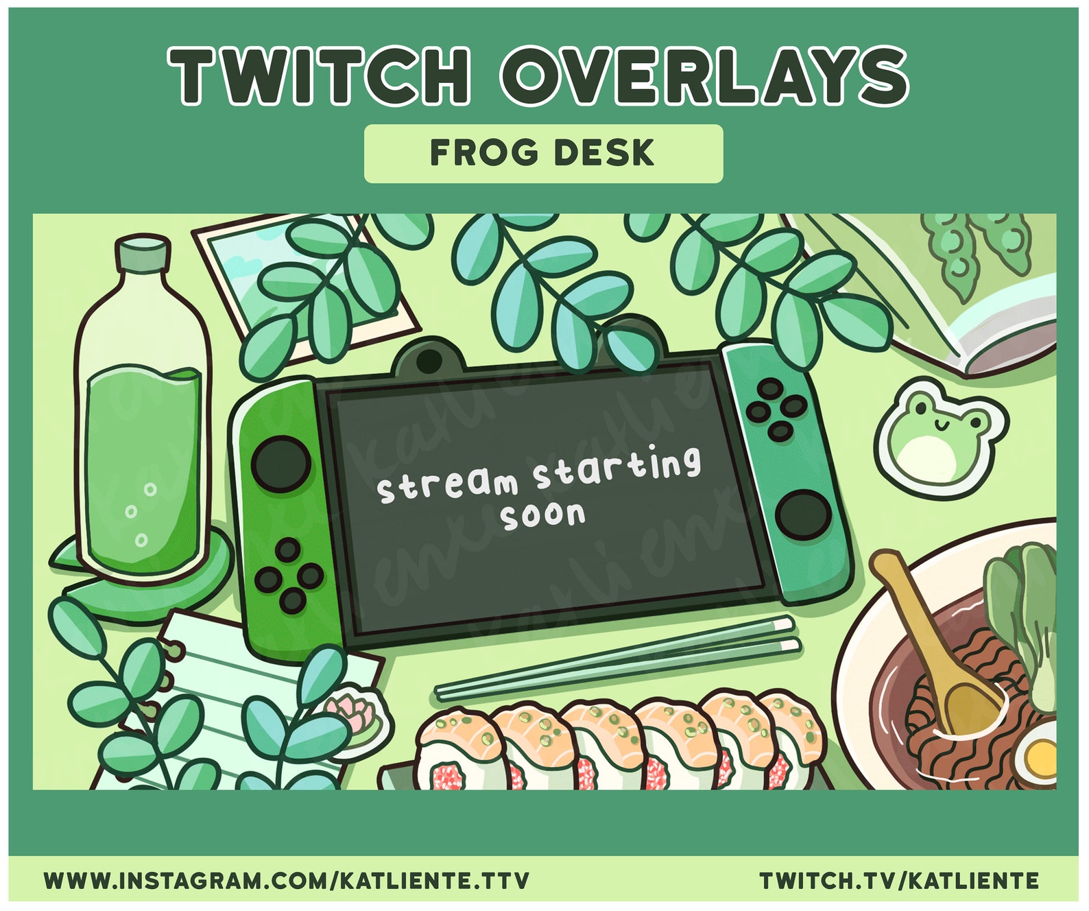 Animated Lofi Frog Desk Food Ramen Sushi Switch Twitch - Etsy