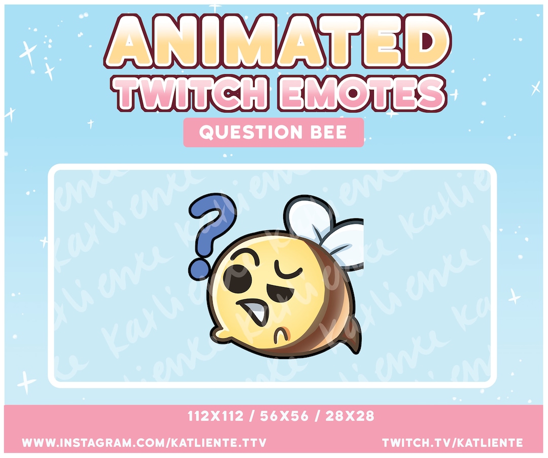 Animated Kawaii Bee Question HUH Nani Confusion Cute Emote - Twitch ...