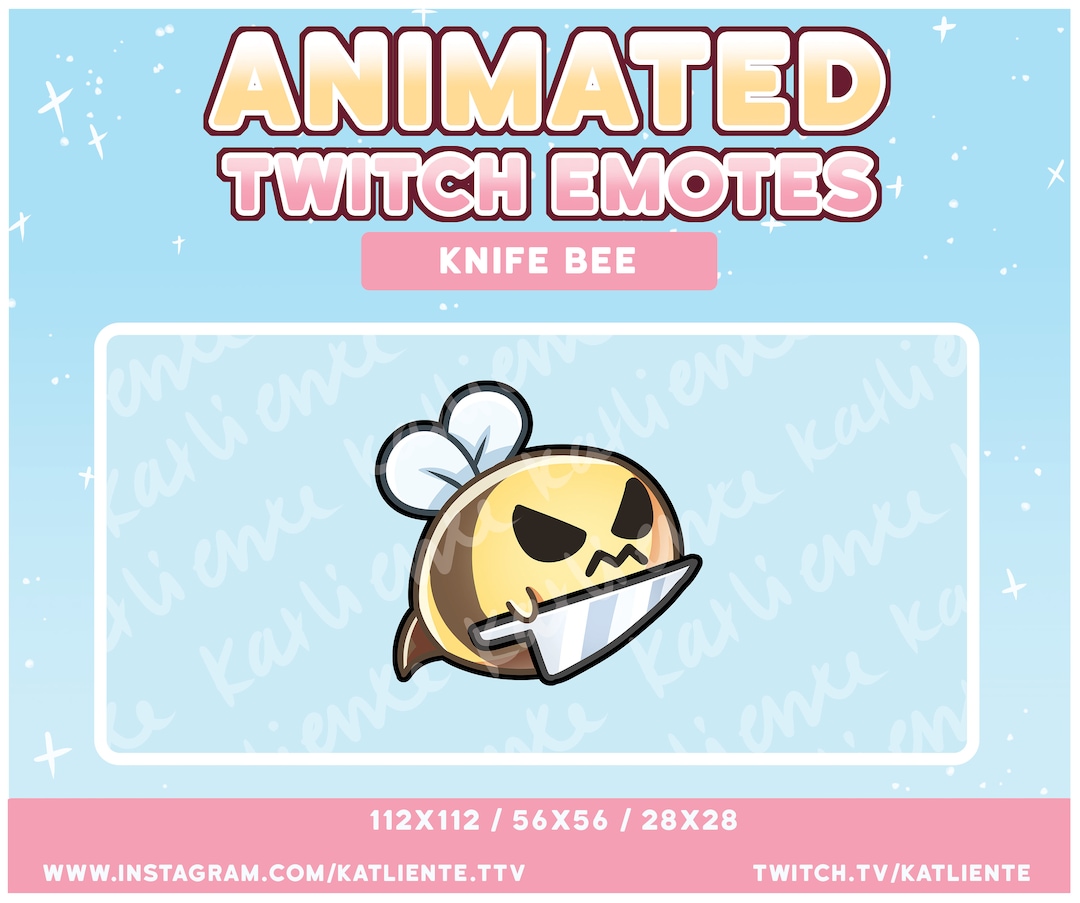 Animated Kawaii Bee Knife Stab Shank Angry Mad Anger Cute Emote ...