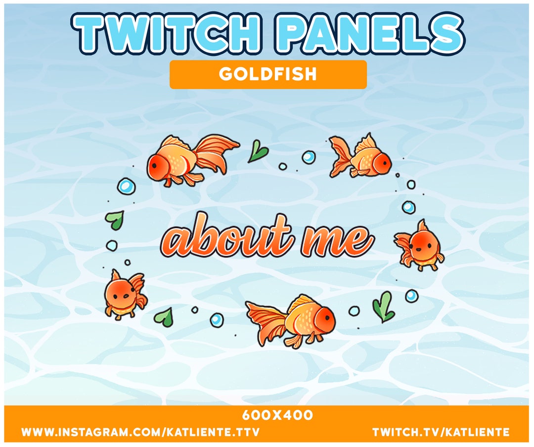 Goldfish Twitch Panels: Lofi Kawaii Chibi Sea Creature (digital ...