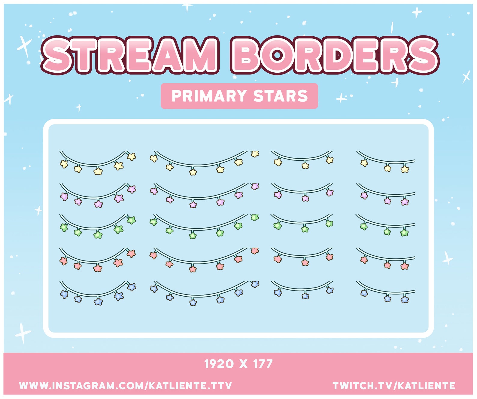 5 COLORS Twitch Overlay Stream Border Star Celestial Nighttime - Etsy
