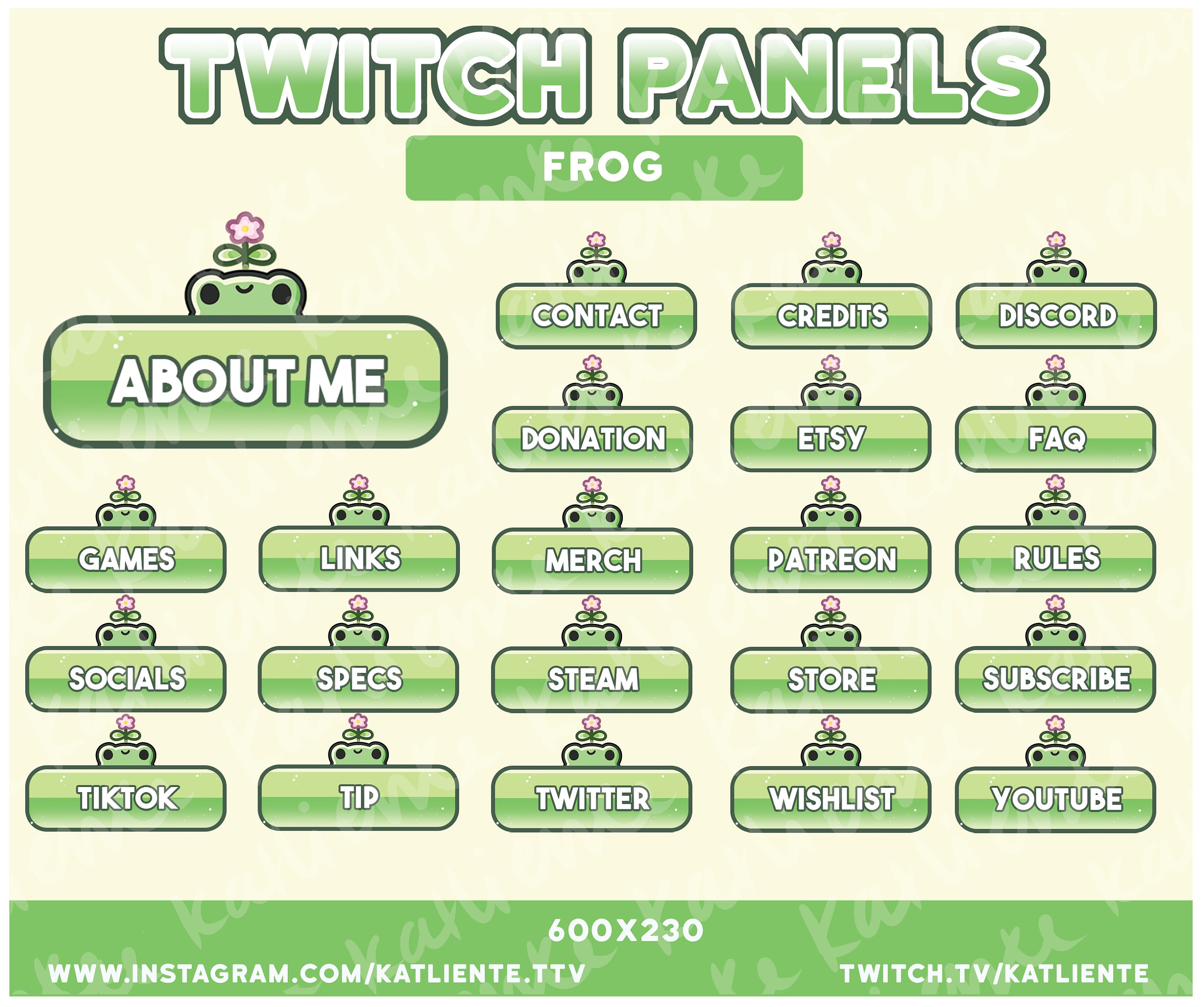 Kawaii Frog Panels for Twitch - Etsy