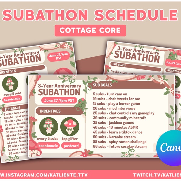 Twitch Subathon Template - Etsy