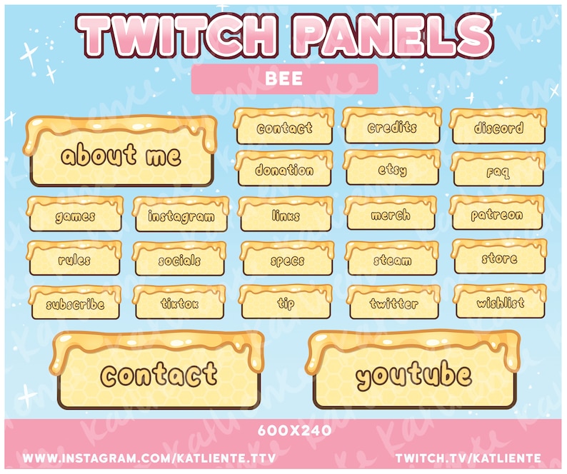 Kawaii Bee Panels for Twitch - Etsy