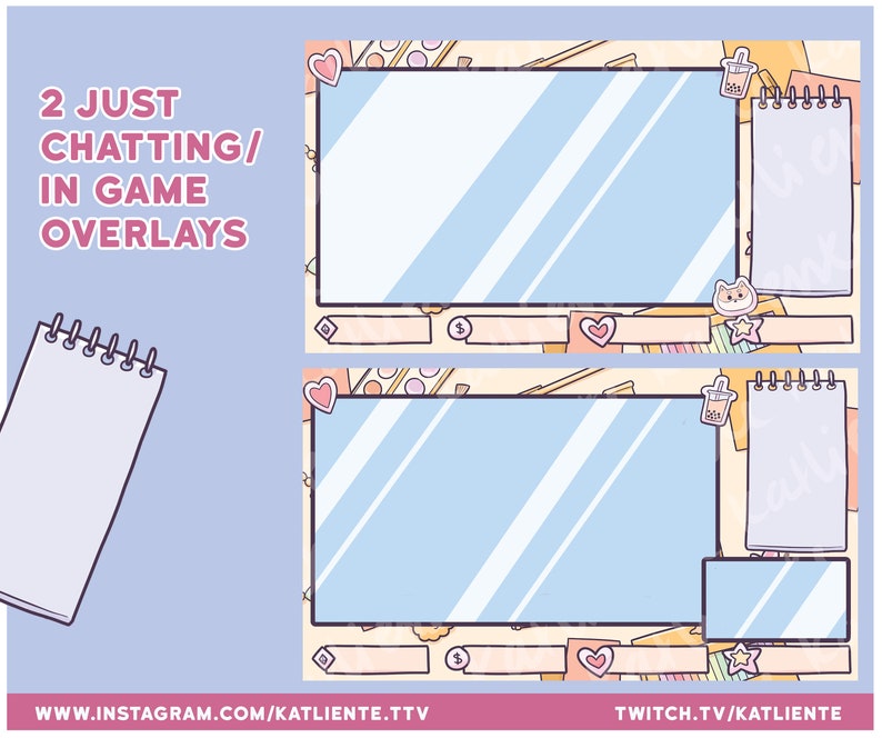 Animated Lofi Art Desk Twitch Overlays: Stream Scenes (digital Download ...