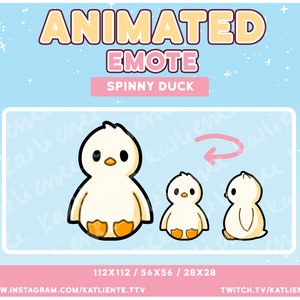 WHITE Animated Kawaii Duck Spinning in a Circle Cute Animal Bird Emotes ...