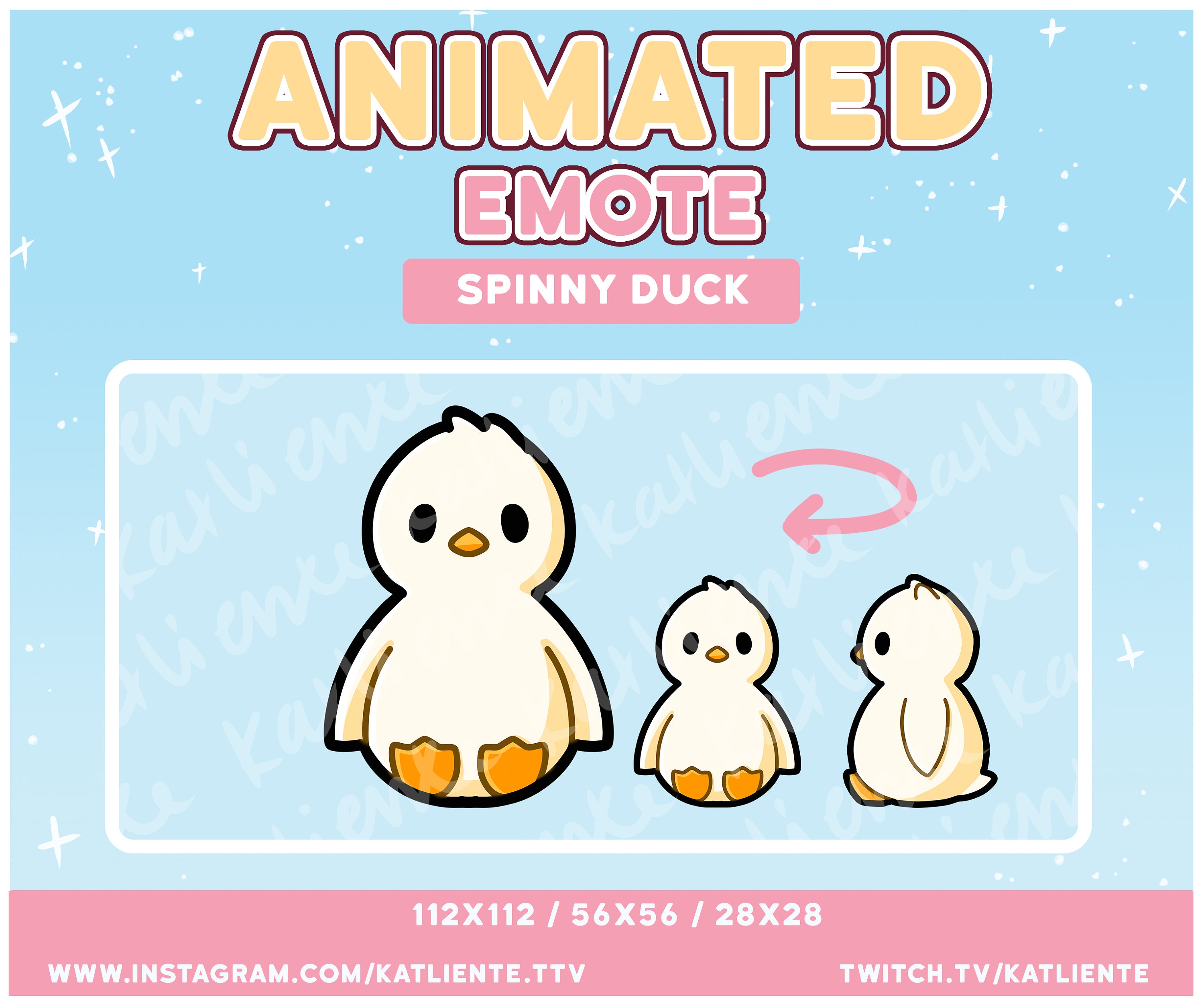 WHITE Animated Kawaii Duck Spinning in a Circle Cute Animal - Etsy