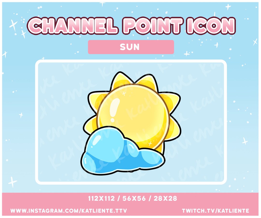 Kawaii Sun Cloud Twitch Channel Point Icon (digital Download) - Etsy