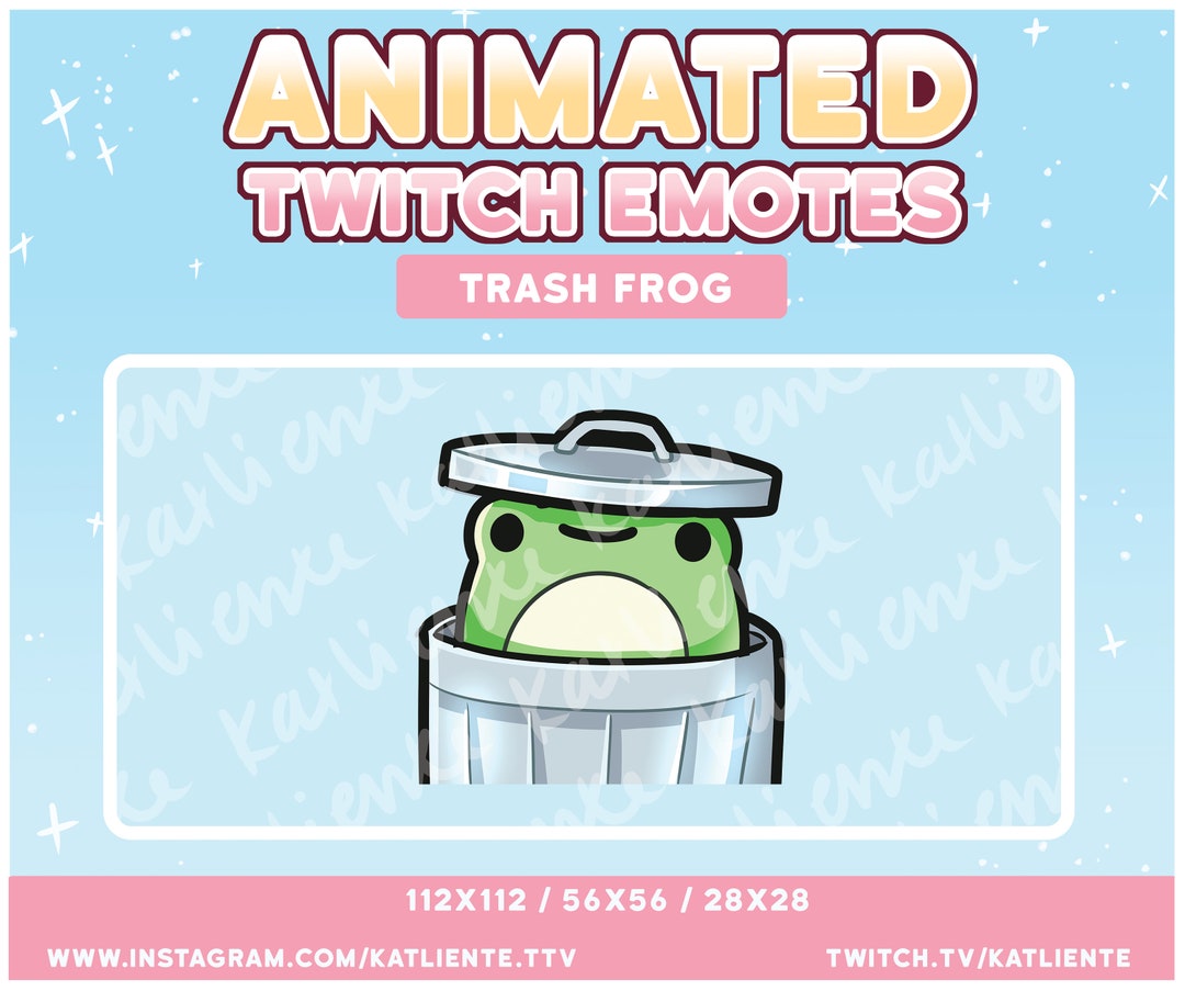 Animated Kawaii Frog Trash Can Garbage Meme Emote - Discord, Youtube ...